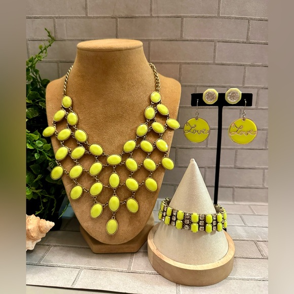 Jewelry | Neon Yellow Jewelry Set | Poshmark